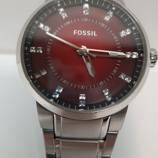 Fossil FS4901 Men's Silver Stainless Steel Analog Dial Quartz Wrist ...