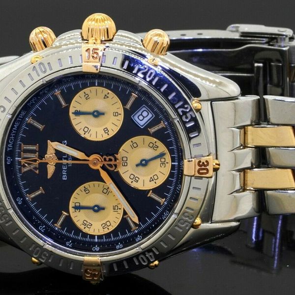 Breitling Windrider B55348 SS/18K gold 2-tone quartz men's watch w ...