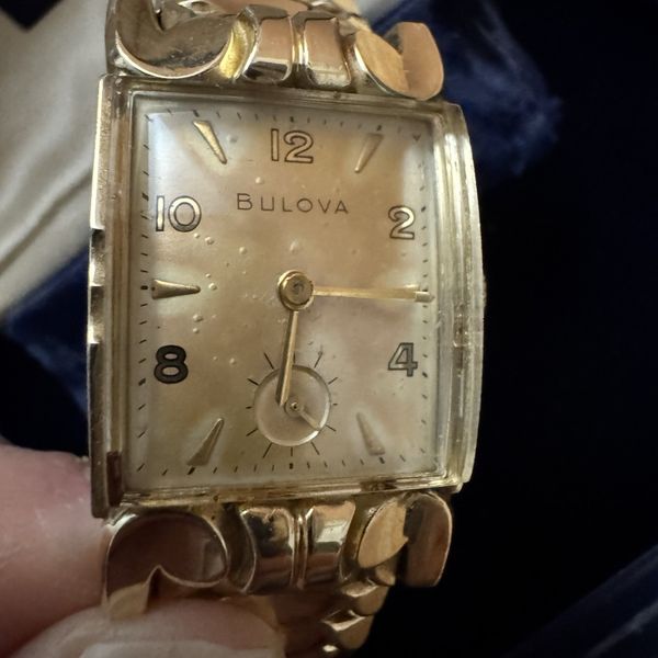 Vintage Menâ s 1953 L3 10K Gold GF Bulova Windup Wrist Watch W/Case ...