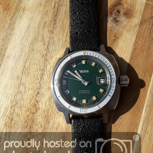 For sale: Vintage Vetta sub diver, green dial, acrylic bezel, original ...