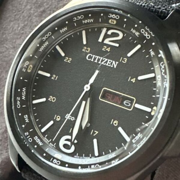Citizen Eco-Drive Men's Calendar Compass Dial Black Sport Watch 44MM ...