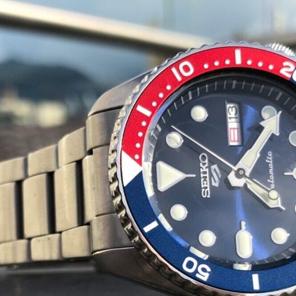 SEIKO 5 Sports Blue Men's Watch SRPD53 BLUE PEPSI DIAL | WatchCharts ...