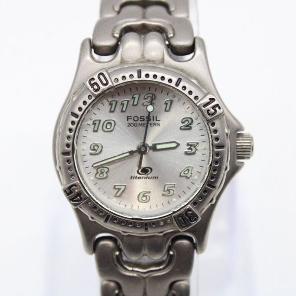 FOSSIL Blue Watch Womens Silver Tone Stainless Steel Classic 200 Meters ...