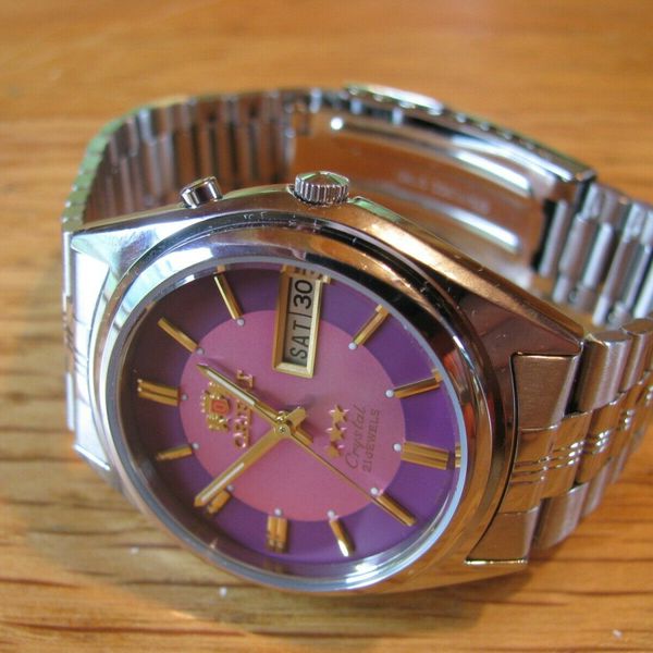Orient #BEM6Q002V Men's Purple Dial Tri Star Self Winding Automatic ...