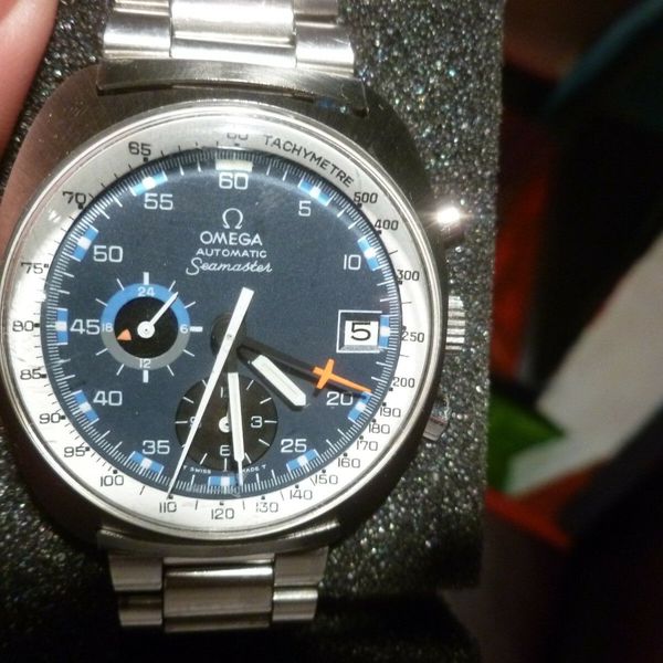 Omega Seamaster Chronograph Blue 176.007 Watch 1970s. Unpolished! Full ...