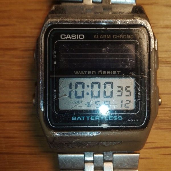 CASIO AL-180 SOLAR WATCH VINTAGE CASIO WATCH BATTERYLESS WATCH ...