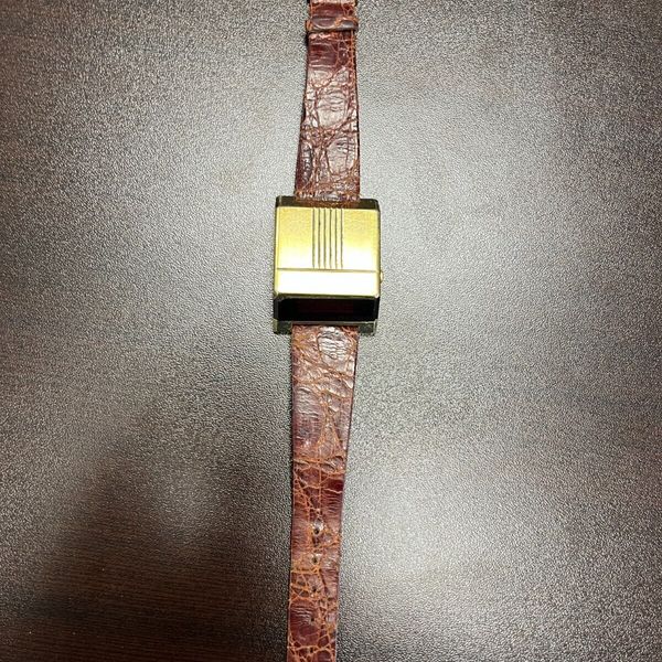 1970s Vintage Bulova Computron wristwatch w/Crocodile band ...