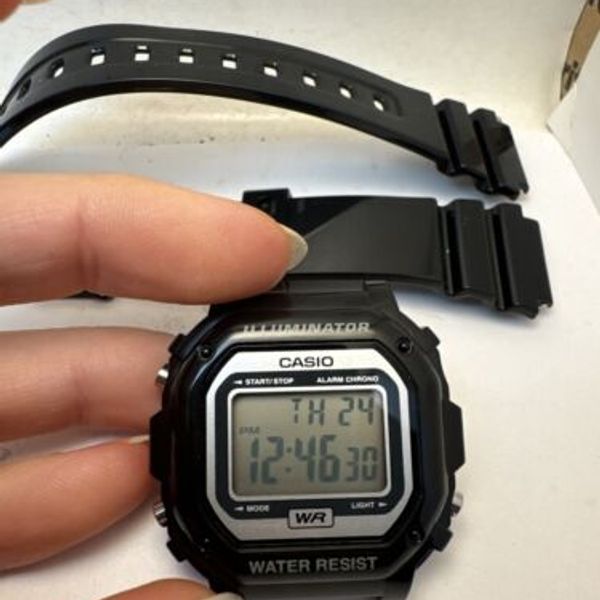 Casio F108WH-1A, Illuminator Chronograph Watch, Black Resin, Alarm BAD ...