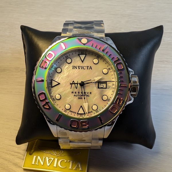 Invicta Reserve Grand Diver White Mother of Pearl Dial Iridescent Watch ...
