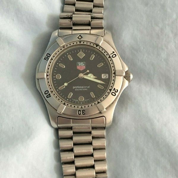 Vintage Mens Tag Heuer Professional 200m Dive Watch Mercedes Hands ...