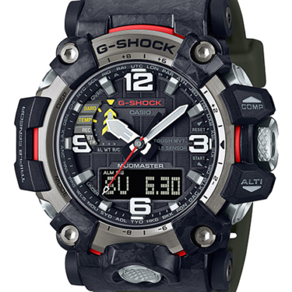 Casio G-Shock Mudmaster Tough Solar Black Red Carbon Core Watch - GWG ...