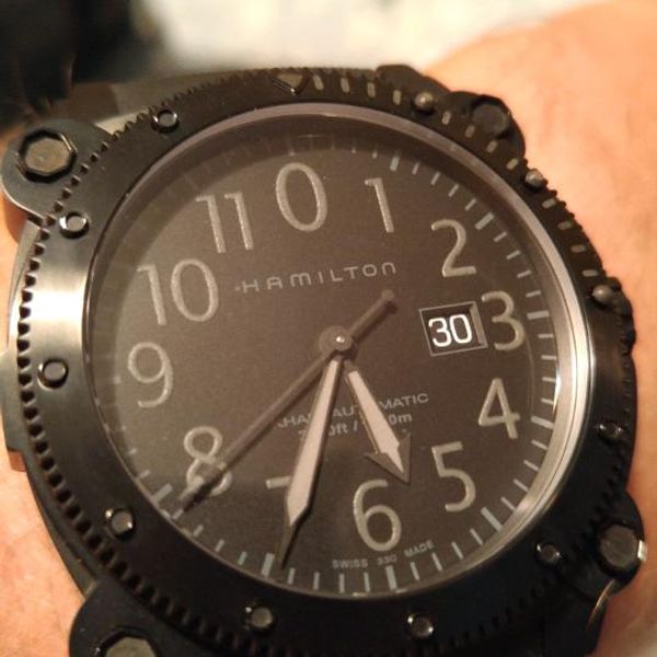 FS Hamilton Below zero 1000m stealth diver 46mm on rubber strap ...