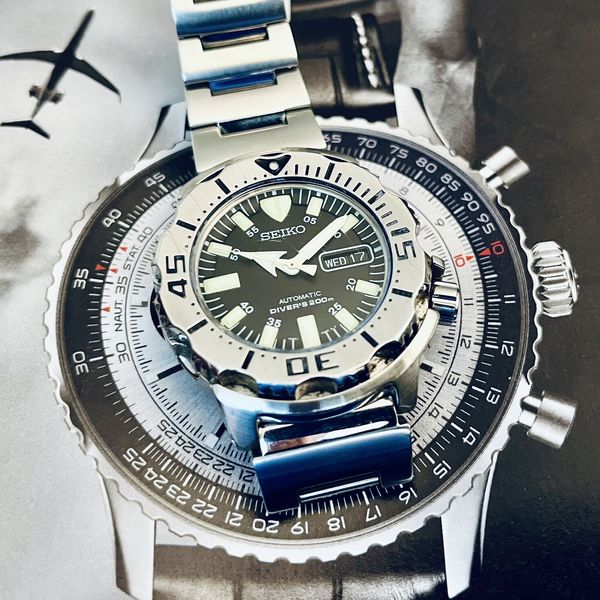 2002 SEIKO 1st GENERATION BLACK MONSTER SKX779 7S26-0350 AUTO.200M ...
