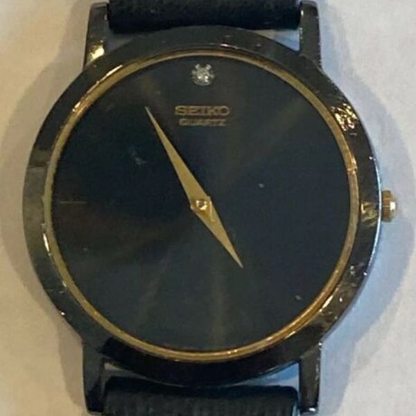 Seiko Quartz Running Mens Black Faced Watch 5Y94 8029 | WatchCharts ...