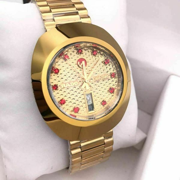 Vintage Rado Diastar Automatic 36 MM Gold Plated Red Stone ...