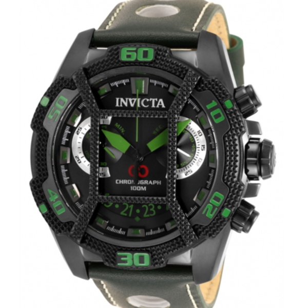 Invicta Corduba Ironclad Men's 49mm Cage Dial Black & Green Chrono ...