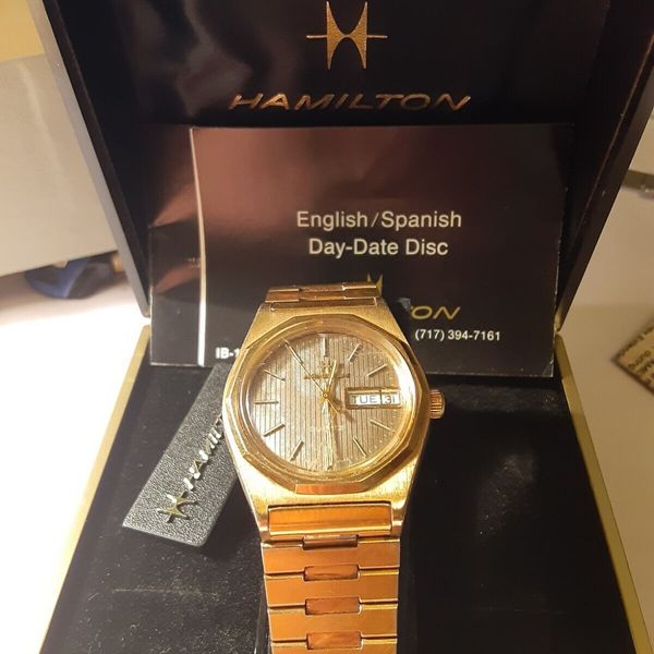 HAMILTON Quartz Gold Plate Day Date Men's Watch | WatchCharts Marketplace
