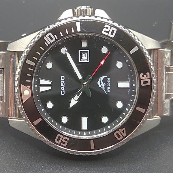 CASIO Mens Quartz Watch 'Marlin' Scuba Divers 200M Stainless Steel 45mm ...