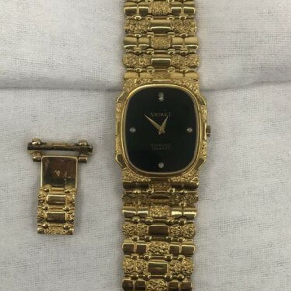 Vintage Gold Nugget Nicolet Diamond Quartz Watch | WatchCharts Marketplace