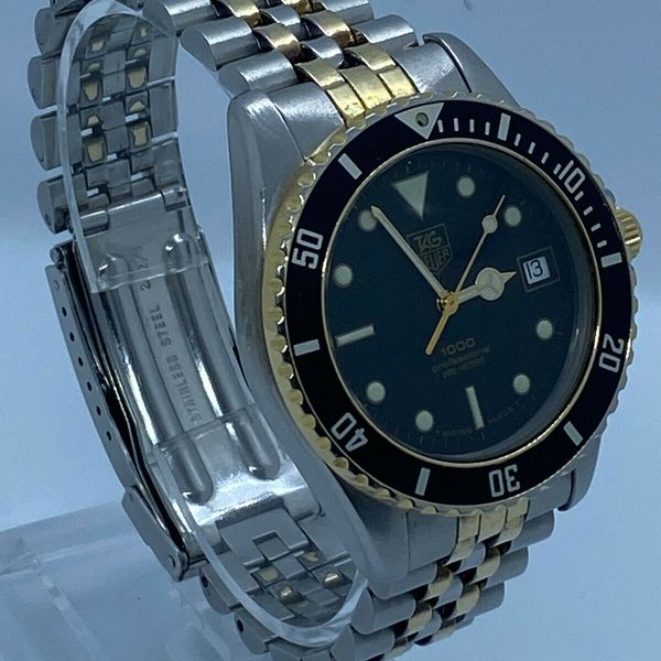 TAG HEUER PROFESSIONAL1000 MENS SUBMARINER DIVER STAINLESS STEEL/18K ...