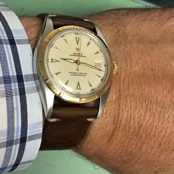 FS: Rolex 6075 early Datejust semi-bubbleback w/ red date wheel ...