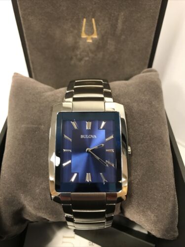 BULOVA Classic Blue Dial Stainless Steel Men's Watch - 96A169 MSRP ...