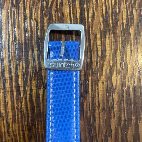 Rare Swatch Irony Stainless Steel Water Resistant Leather Strap Vintage ...