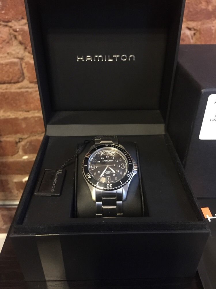 For Sale HAMILTON Khaki King Scuba Black Dial GMT Automatic Men's Watch ...