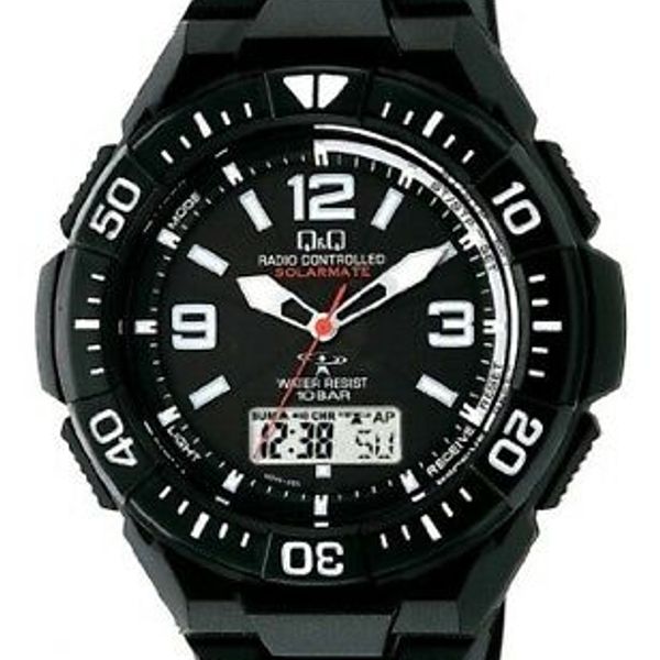 CITIZEN Q&Q MD06-305 SOLARMATE Men's Watch Radio Multiband 5 White ...