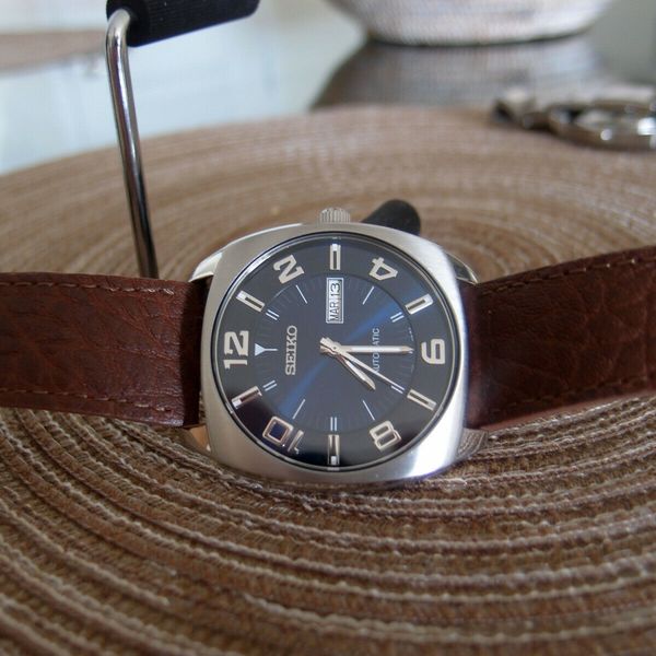 SEIKO SNKN37 RECRAFT 7s26 BLUE DIAL AUTOMATIC WITH CALF SKIN STRAP ...