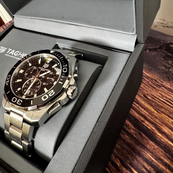 Unused TAG Heuer Aquaracer Chronograph Men's Black Watch - CAY111A ...