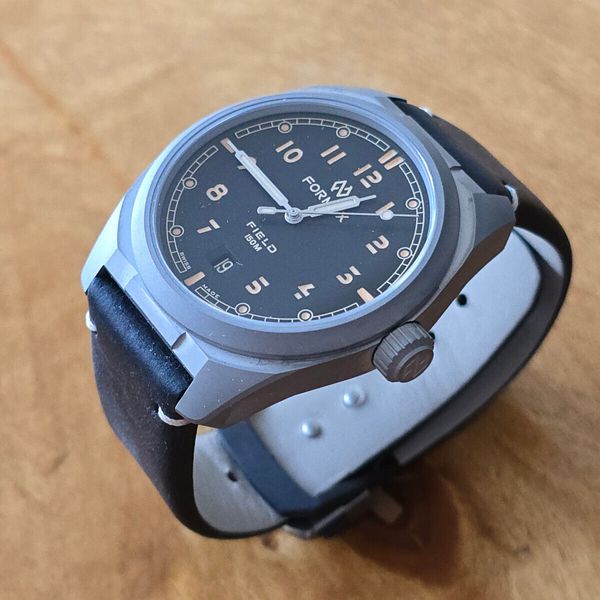 Formex Field Watch Black with Factory Leather and Nylon Strap ...