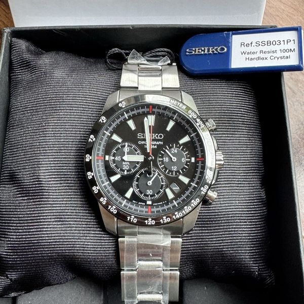 Seiko SSB031 Men Black Speedmaster Racing Chronograph Watch 6T63-00D0 ...