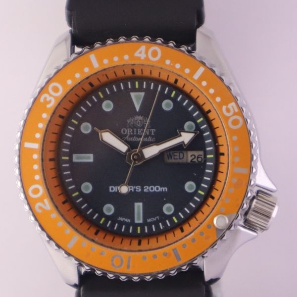 Orient Diver Men Automatic 21J D/D Blue Dial Excellent Working ...