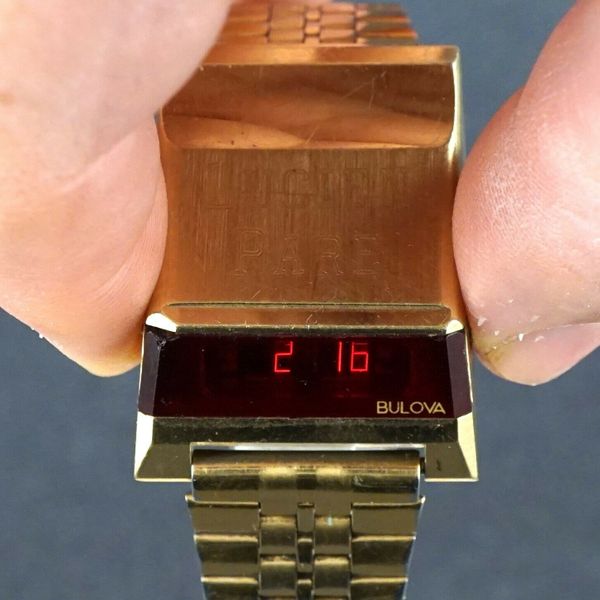 BULOVA CELL 255 LED DIGITAL DRIVER GOLD FILLED WATCH # WS74 ...