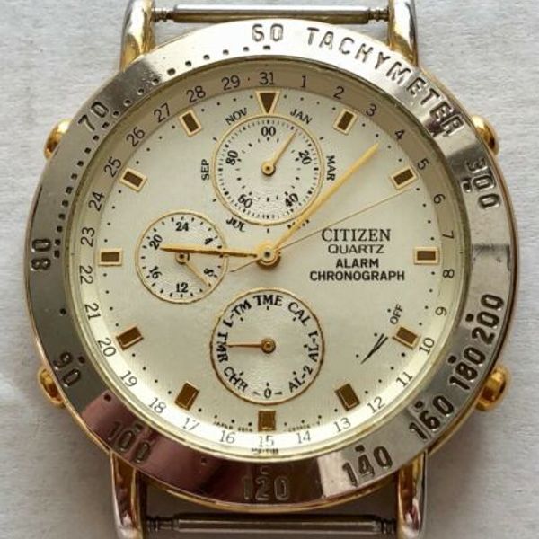 Citizen Quartz Gold Tinted Alarm Chronograph 6850 - G81236 Watch ...