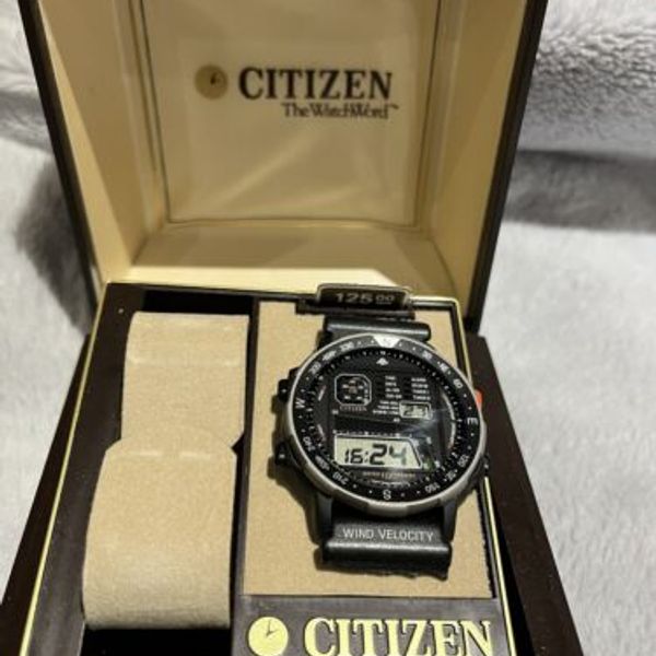 Awesome Vintage Citizen Windsurfer D060 42-8035 Watch & Case & Handbook ...