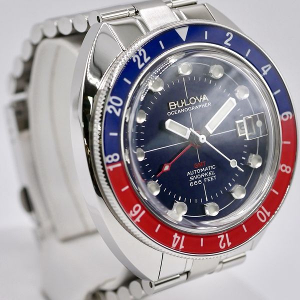 Bulova Oceanographer GMT Automatic Snorkel Stainless Steel Men's Watch ...
