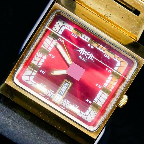 Seiko ALBA AKA RED Dial Wristwatch V733-5A40 #226d | WatchCharts ...