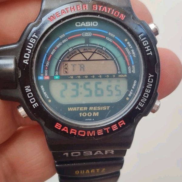 Vintage Casio BM-500W Weather Station Men's Digital Barometer Watch ...