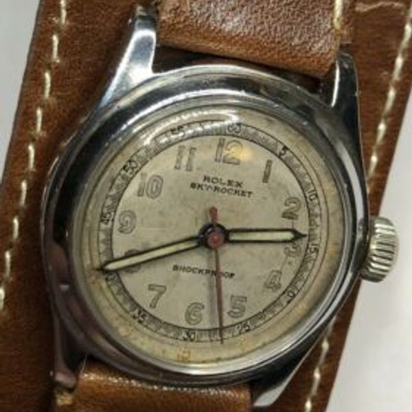 Vintage WW2 ROLEX skyrocket Military Pilots Watch Serviced ...
