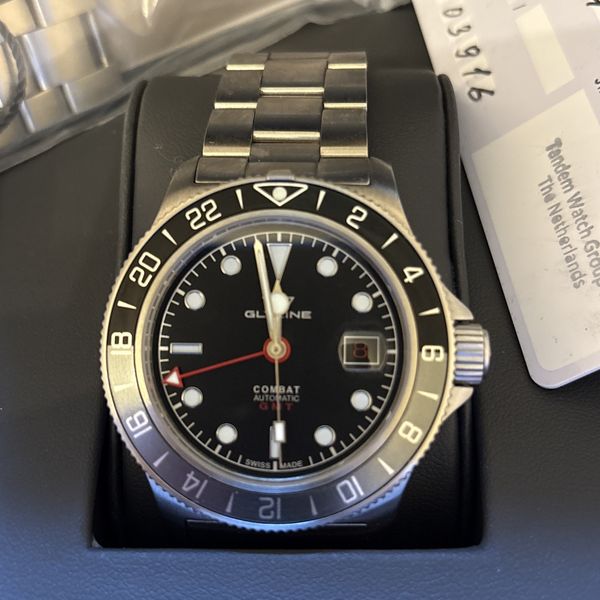 Glycine Combat Automatic GMT Black Dial Men's Watch (GL0380 ...