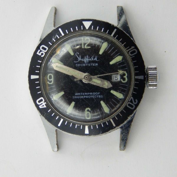 Vintage Sheffield Sportster Diver's Ladies Hand Wind Wrist Watch ...