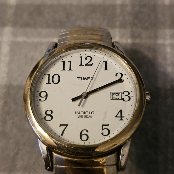 Vintage Timex Indiglo Mens WR 30M Watch Stainless Steel Back Flex Band Two Tone | WatchCharts ...
