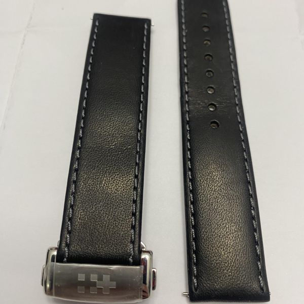 [WTS] Christopher Ward Black Leather Deployant Strap w/ Gray Stitching ...