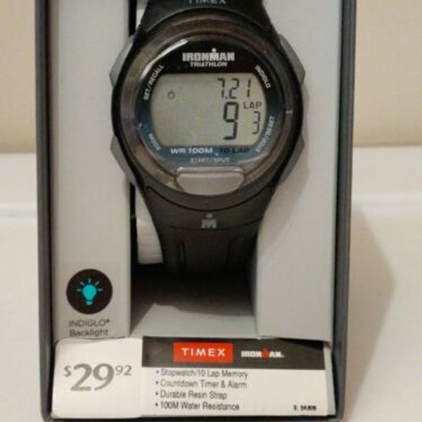 NEW Timex Ironman Men's Black Digital Watch 10 Lap 100M Water Resistance T5K608 | WatchCharts ...