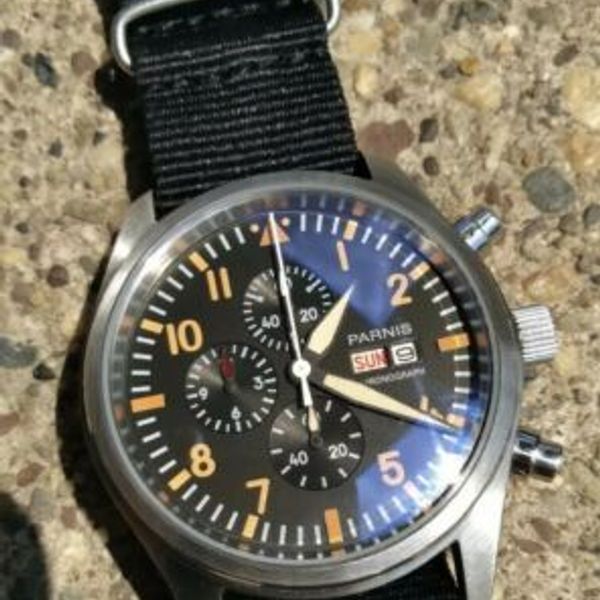 42mm Parnis IWC pilot Aviator Homage 3 Straps! Ar Sapphire ...