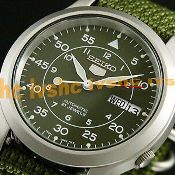 SEIKO 5 SNK805 SNK805K2 Military Army Automatic Nylon Free Ship ...
