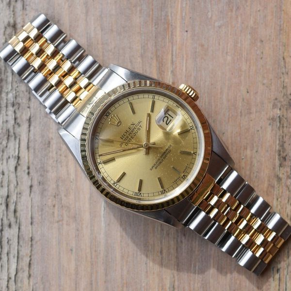 Vintage ROLEX Datejust 16233 Two Tone 18k Steel Watch S Serial 1993 ...