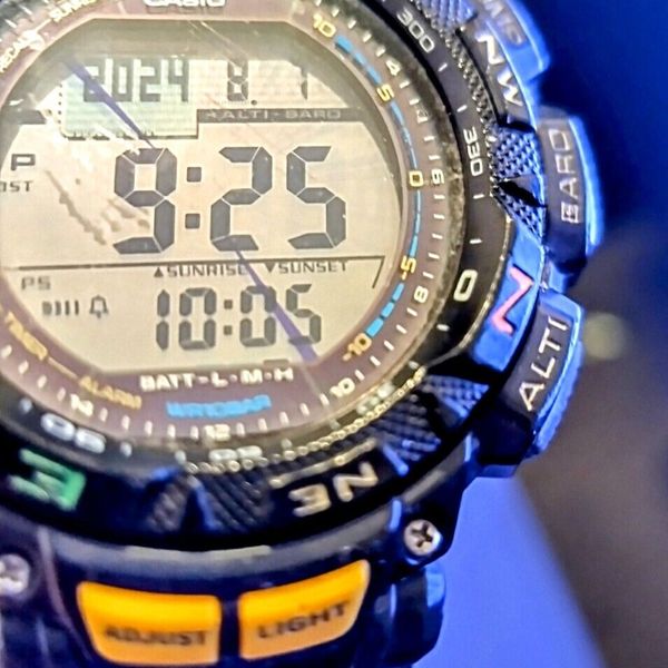 Used Casio Men’s watch Pro Trek PAG-240 triple sensor tough solar watch ...